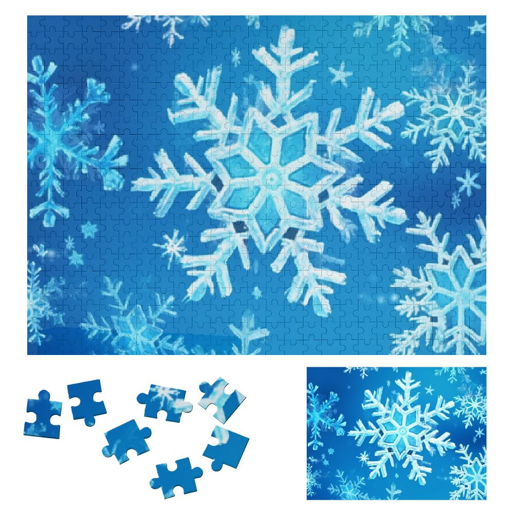 Shiartex Snowflakes Ice Winter Wooden Jigsaw Puzzle for Family Friends ...