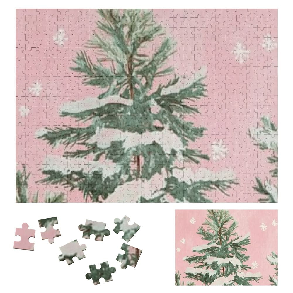 Shiartex Snowflakes Pine Tree Wooden Jigsaw Puzzle for Adults ...