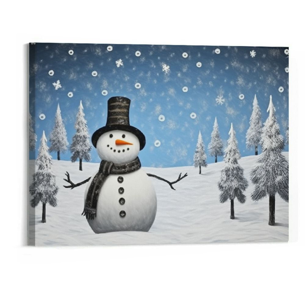 Shiartex Snowman Wall Art Snowflake Poster Modern Home Decorations ...