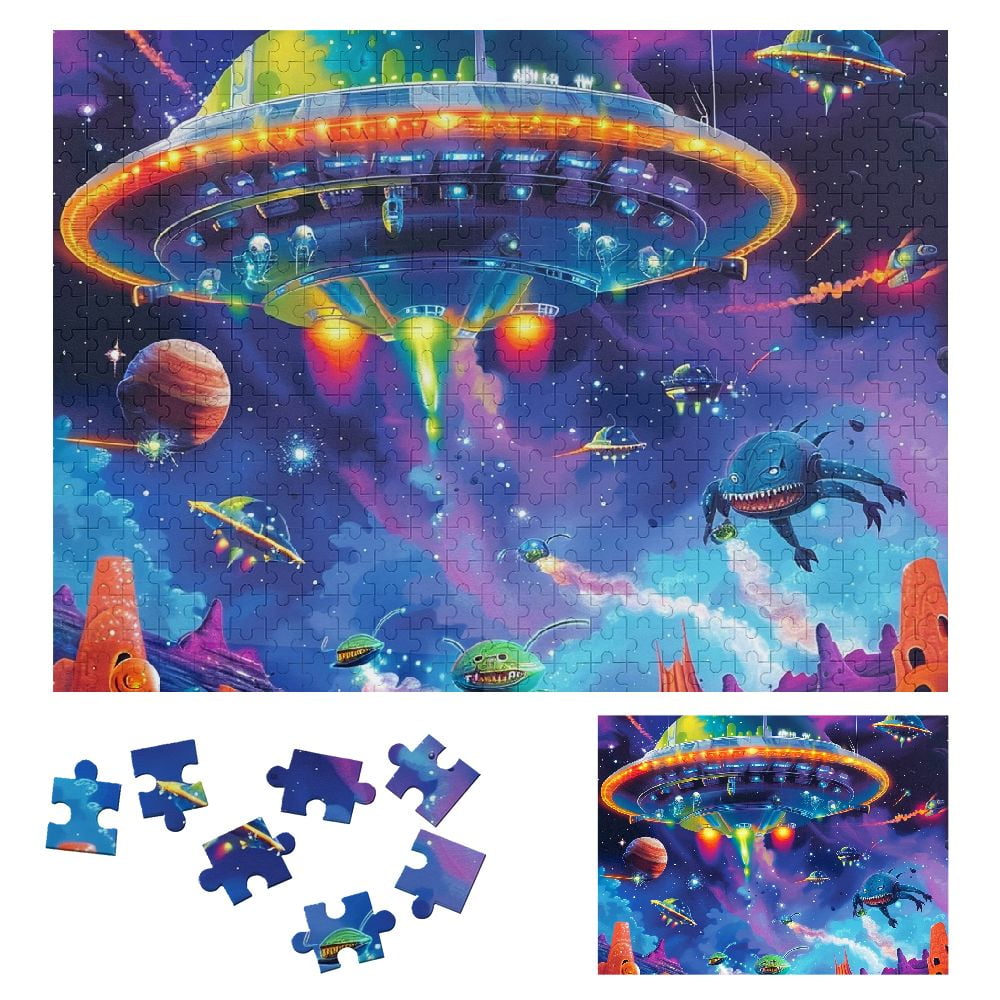 Shiartex Space Aliens Jigsaw Puzzle for Kids - Every Piece is Unique ...