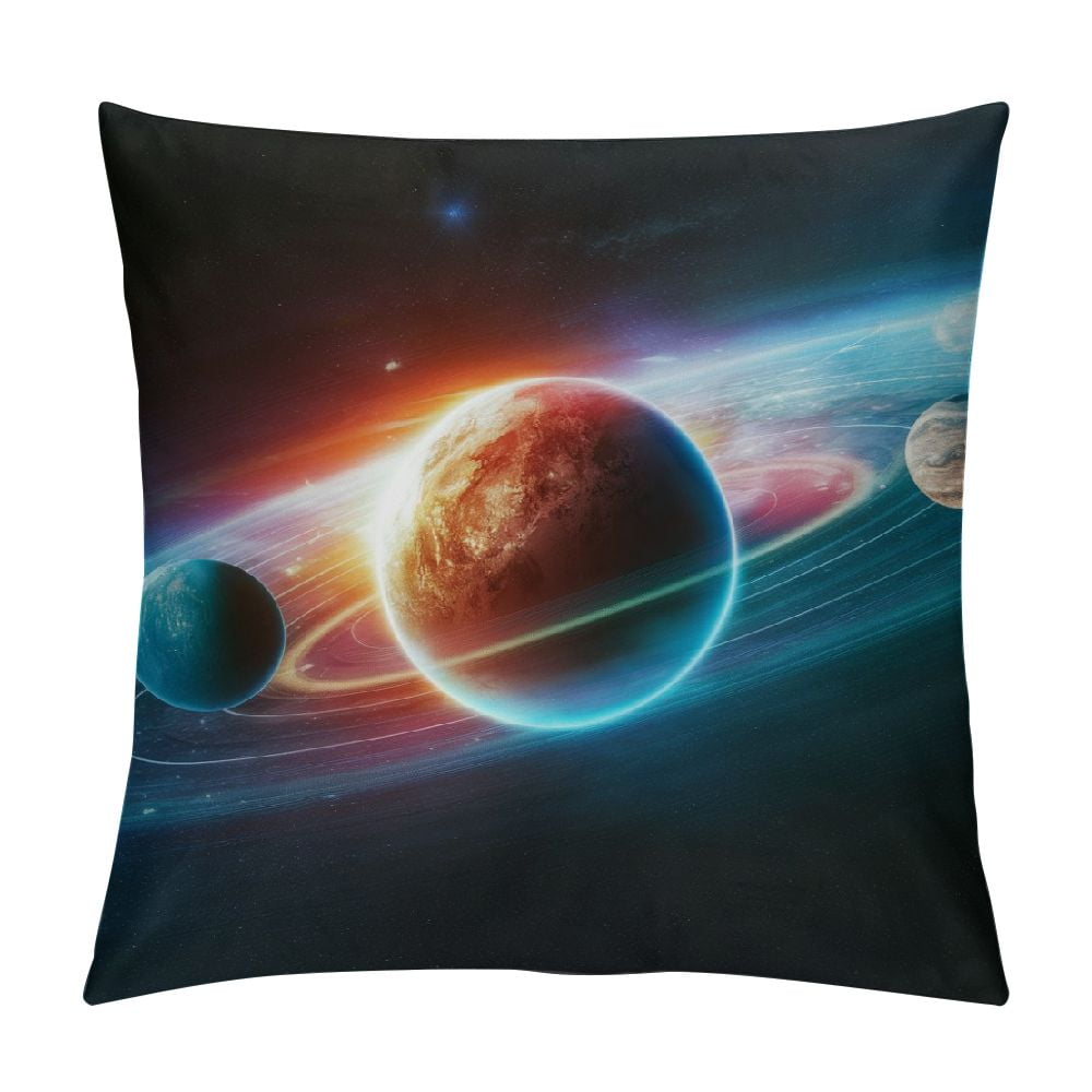 Shiartex Space Planet Outdoor Throw Pillow Covers 3D Universe Solar ...