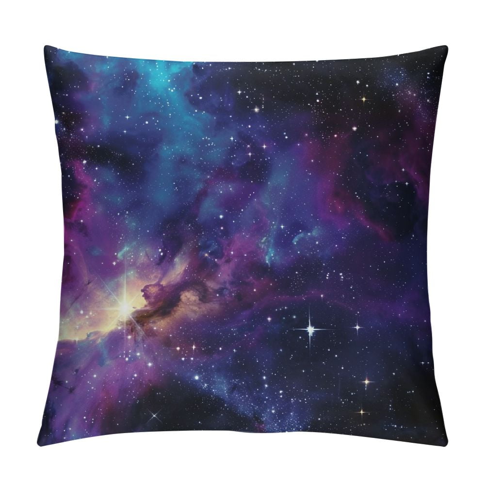 Shiartex Space Throw Pillow Cushion Cover, Nebula Dark Galaxy Luminous ...