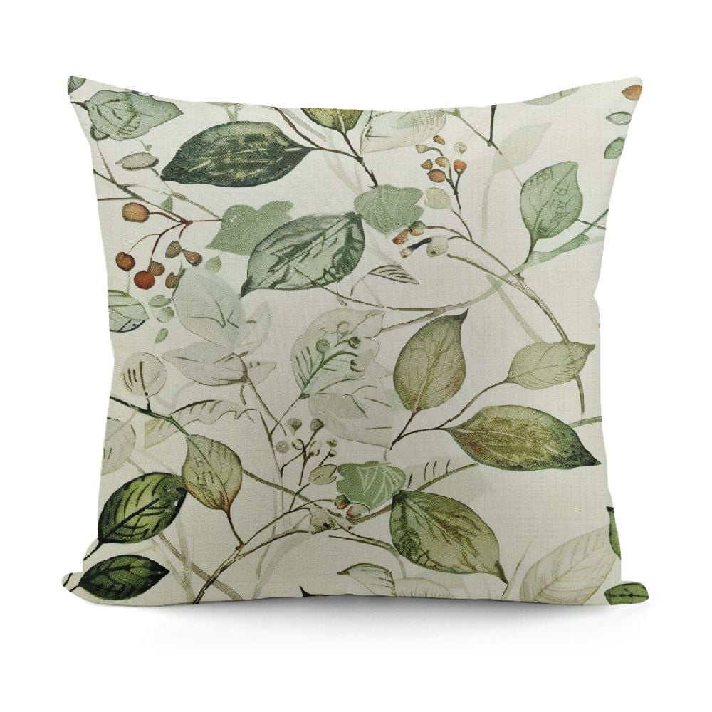 Shiartex Spring Leaf Pillow Covers 18x18 Rustic Watercolor Sage Green ...