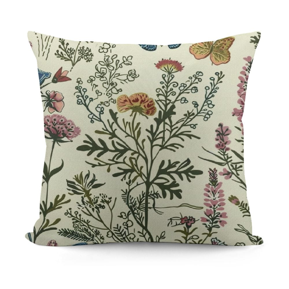 Shiartex Spring Pillow Covers 18x18 Sage Green Floral Wild Flower ...