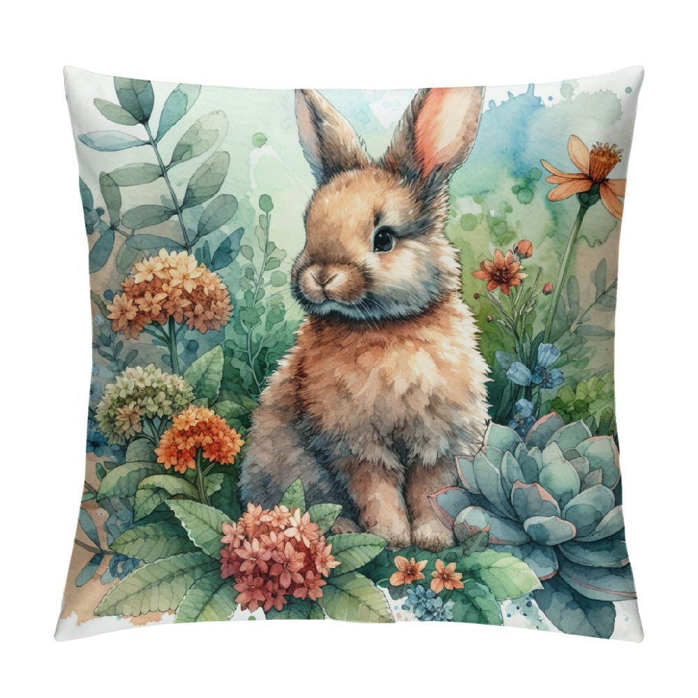 Shiartex Spring Pillow Covers - Cute Bee Rabbits Throw Pillow Covers ...