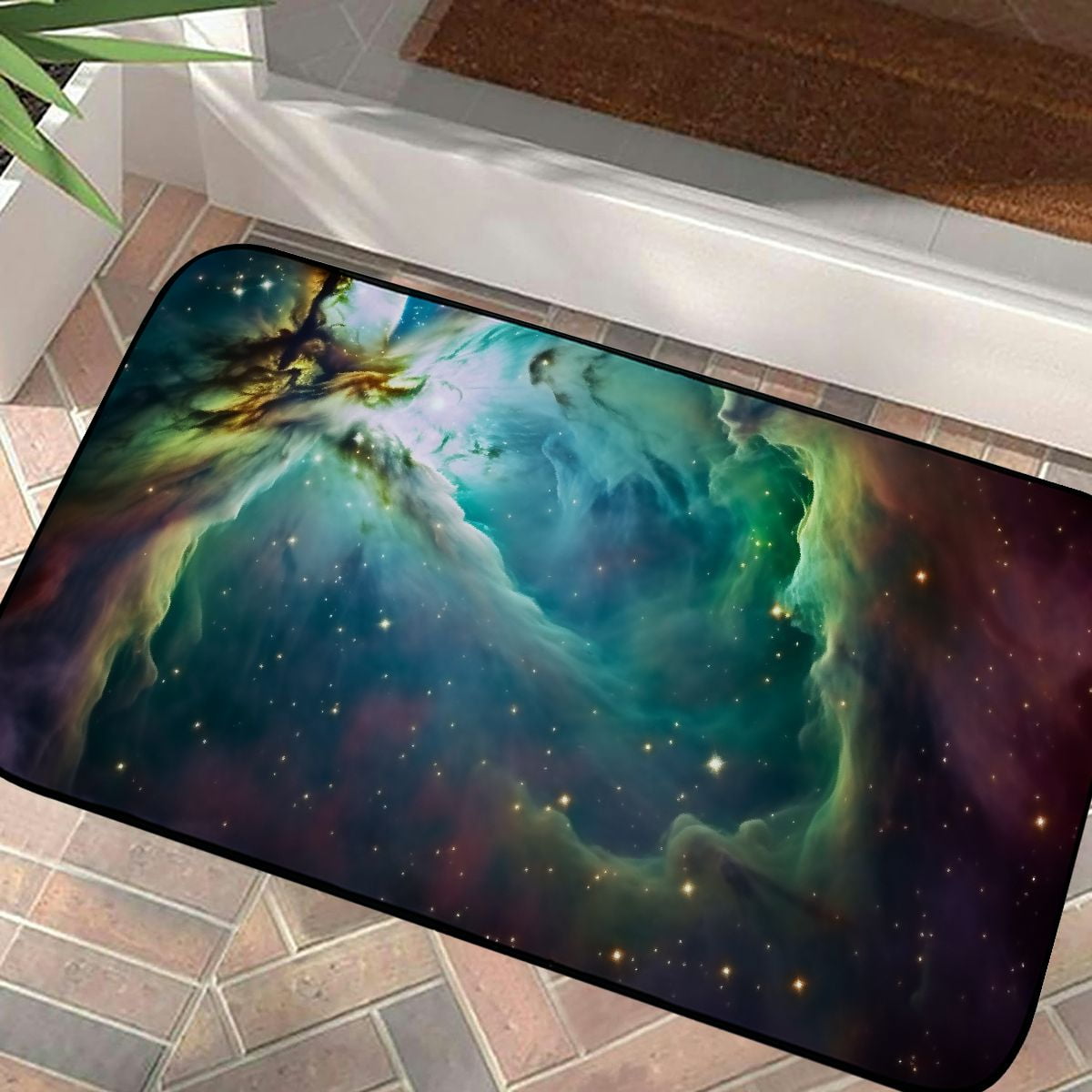 Shiartex Star Cluster Nebula Space Art Felt Square Floor Mat Indoor ...