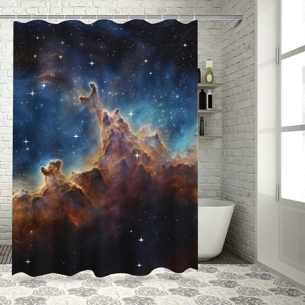 Shiartex Star Cluster Stars Sky Modern Waterproof Shower Curtain Set ...