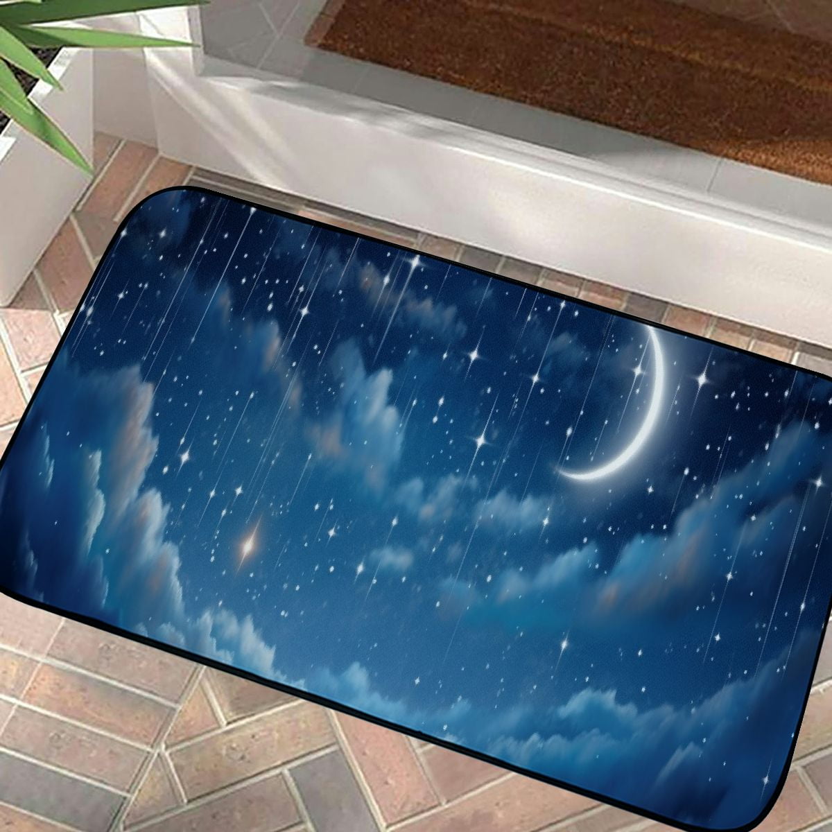 Shiartex Stars Crescent Moon Night Sky Kitchen Door Mat Dog Doormat ...