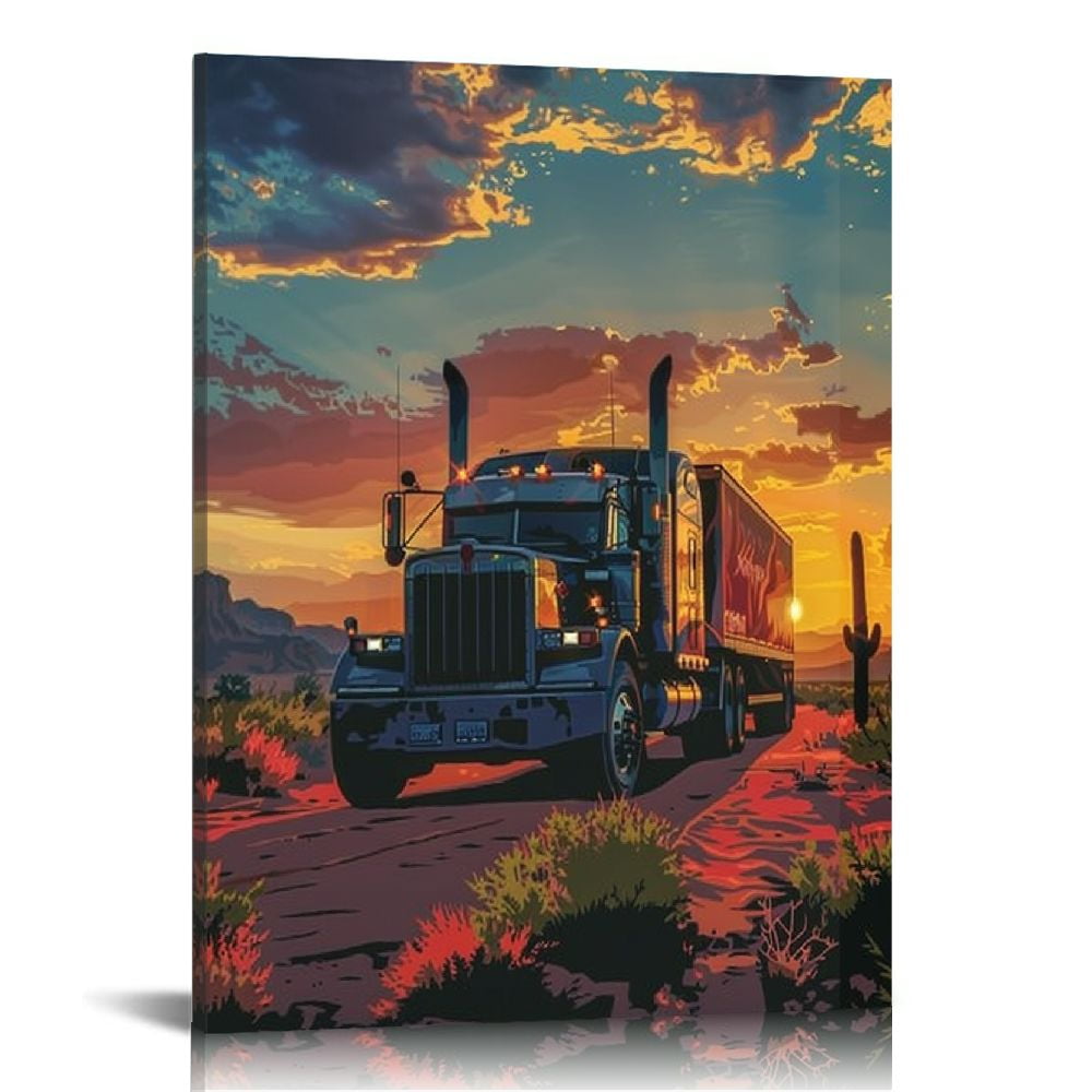 Shiartex - Stylish | Semi Truck Wall Art Decor for Trucking Office ...
