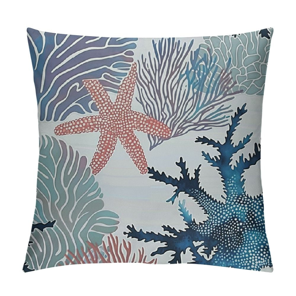Shiartex Summer Coastal Throw Pillow Covers Outdoor Decorative ...