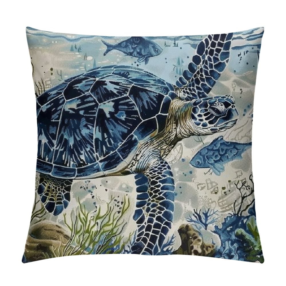 Shiartex Summer Ocean Throw Pillow Covers , Sea Turtle Summer Beach ...