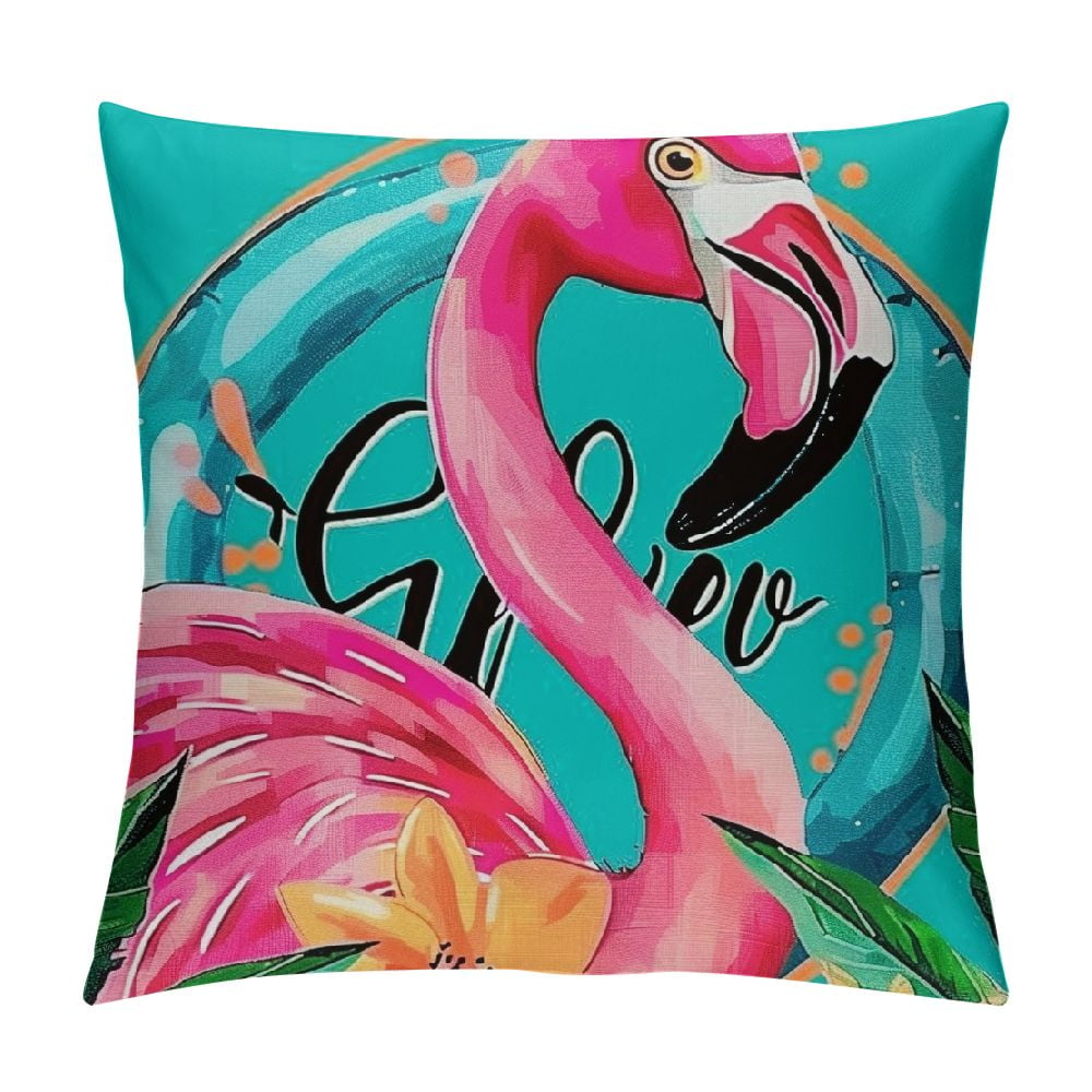 Shiartex Summer Pillow Covers Flamingo Beach Happy and Salty Pillows ...
