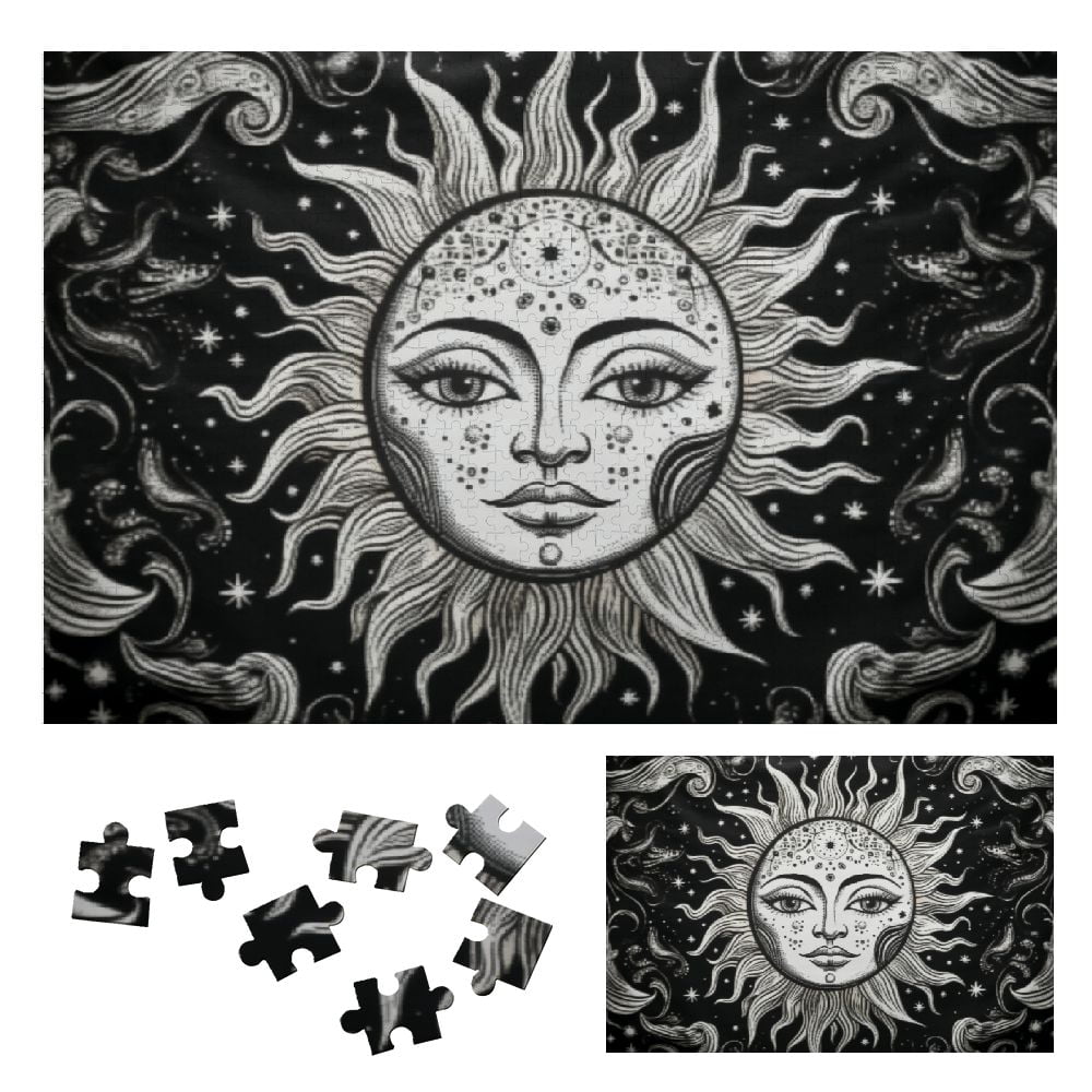 Shiartex Sun Moon Stars Wooden Jigsaw Puzzle, Impossible Hard Challenge ...