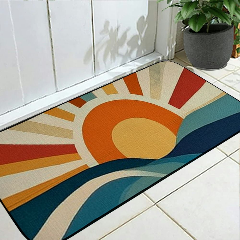 Shiartex Sun Sky Art Deco Doormat Non Slip Mats for Entryway Square ...