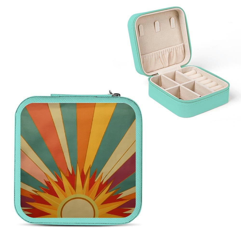 Shiartex Sunburst Colors Art Deco PU Leather Jewelry Box for Necklace ...
