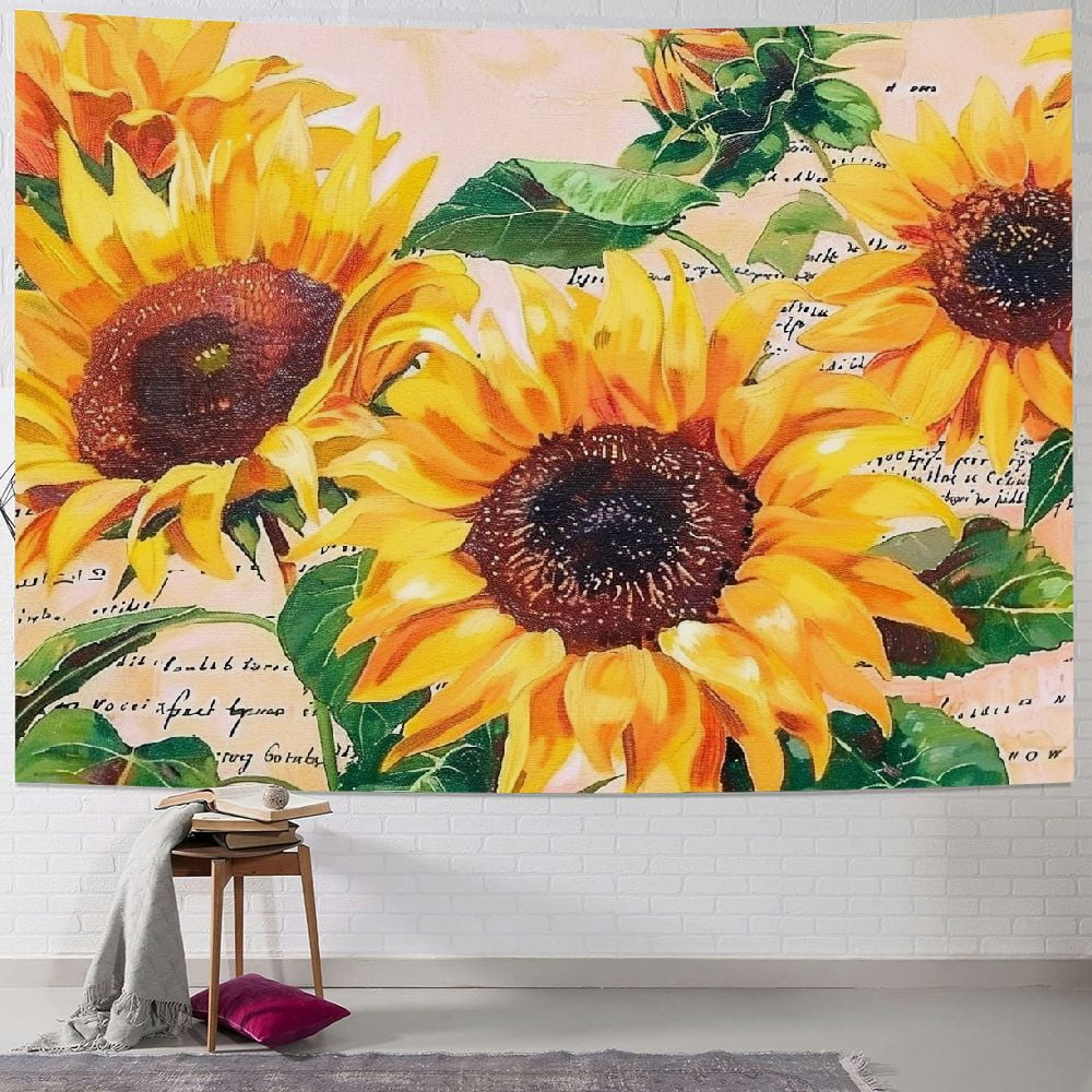 Shiartex Sunflower Tapestry Yellow Tapestry Fresh Art Wall Tapestry ...