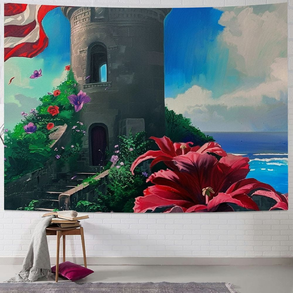 Shiartex Tapestry for Bedroom, Puerto Rico Coastal Flag Tapestry Wall ...