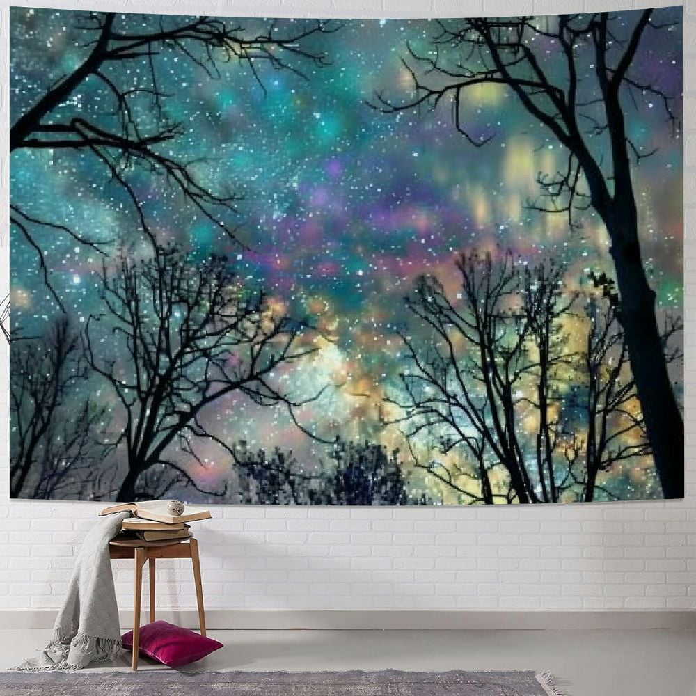Shiartex Tapestry Forest Starry Scenery Tapestry Wall Hanging, Night ...