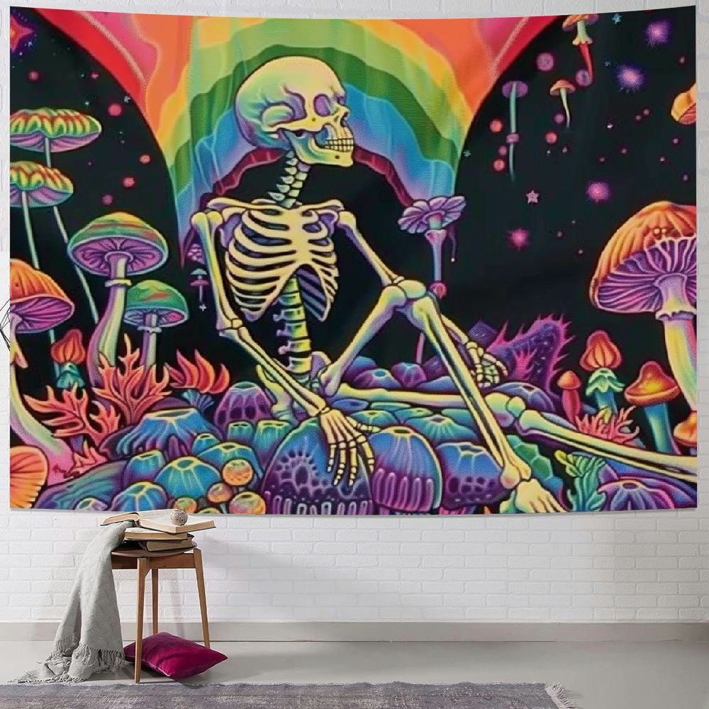 Shiartex Tapestry Tapestry UFO Alien Skull tapestry Wall Hanging ...