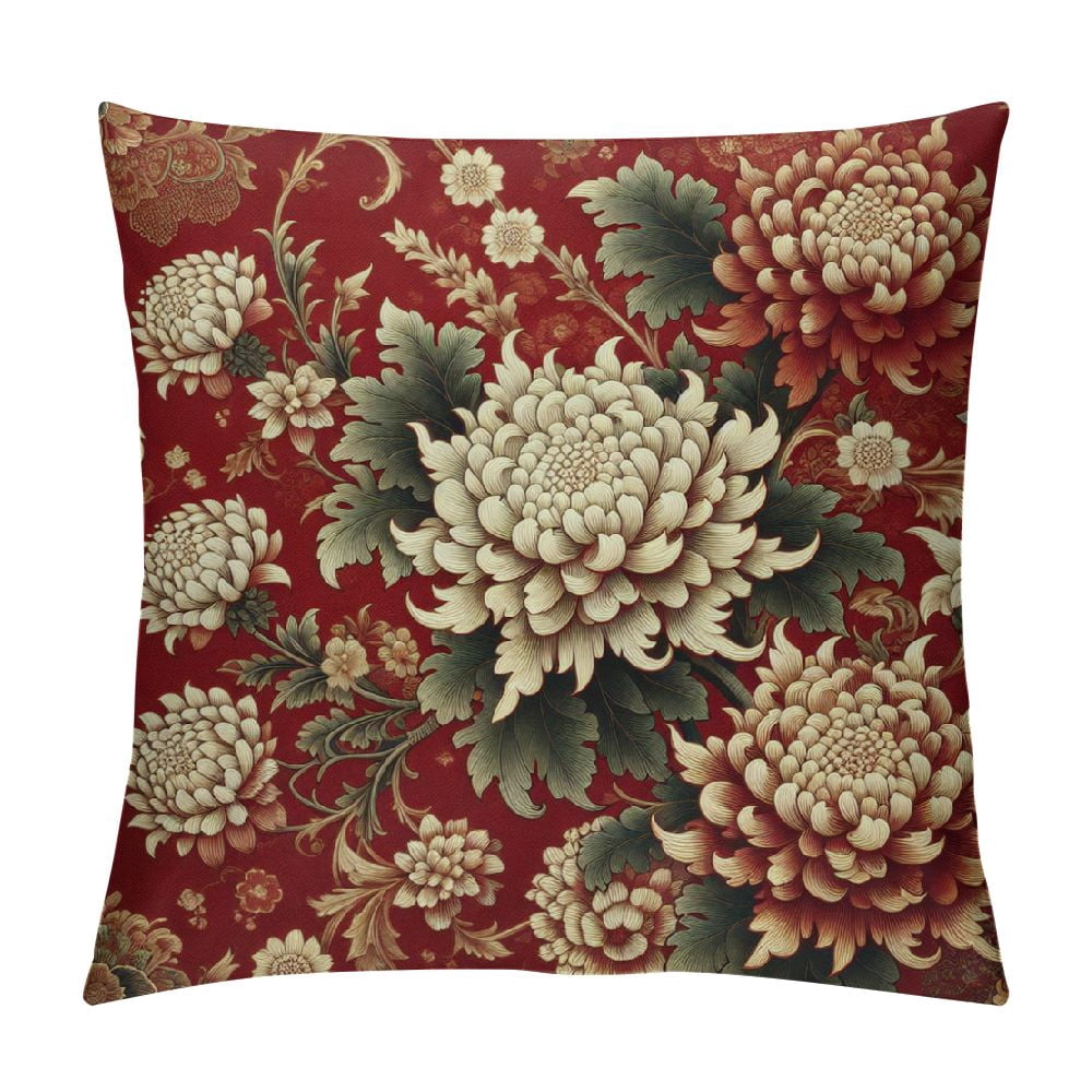 Shiartex Throw Pillow Case Cover Apanese National Flower Chrysanthemum ...