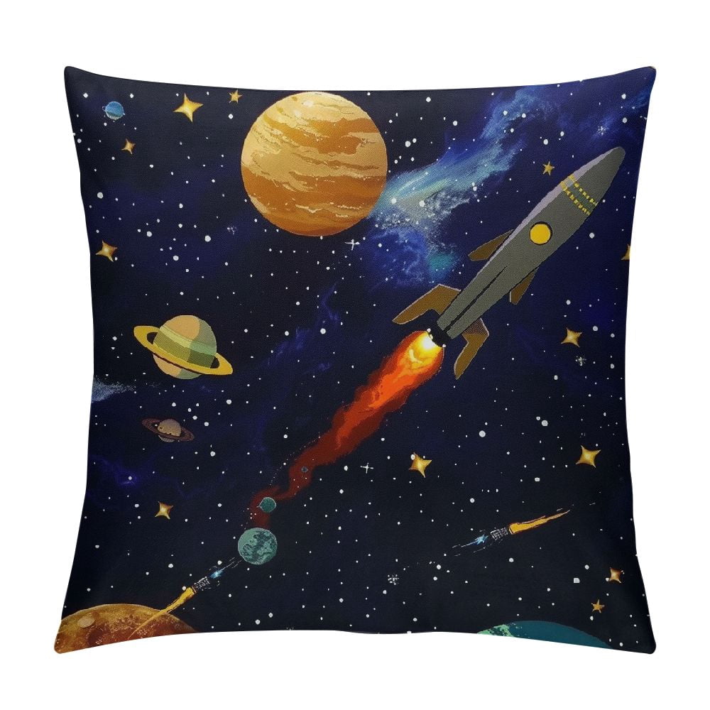 Shiartex Throw Pillow Cover Space Colourful Planets and Constellations ...
