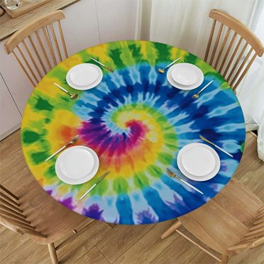 BANET Rainbow Tablecloth Round Vinyl Spring Leopard Print Table Cloths ...