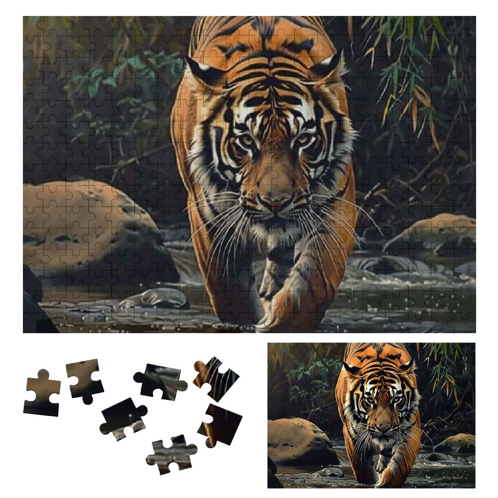 Shiartex Tiger River Rocks Wooden Jigsaw Puzzle for Adults and Kids ...