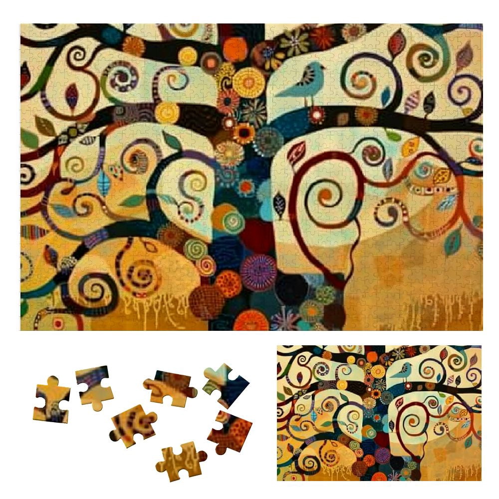 Shiartex Tree with Colorful Shapes and Branches Wooden Jigsaw Puzzle ...