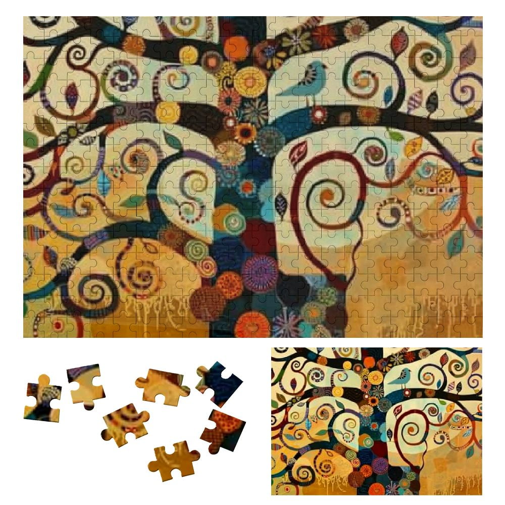 Shiartex Tree with Colorful Shapes and Branches Wooden Jigsaw Puzzle ...