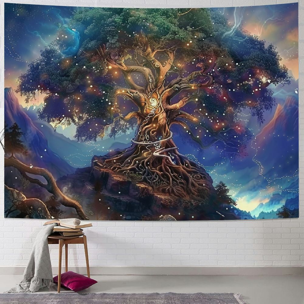 Shiartex Tree of Life Tapestry for Bedroom Aesthetic Moon Star Galaxy ...