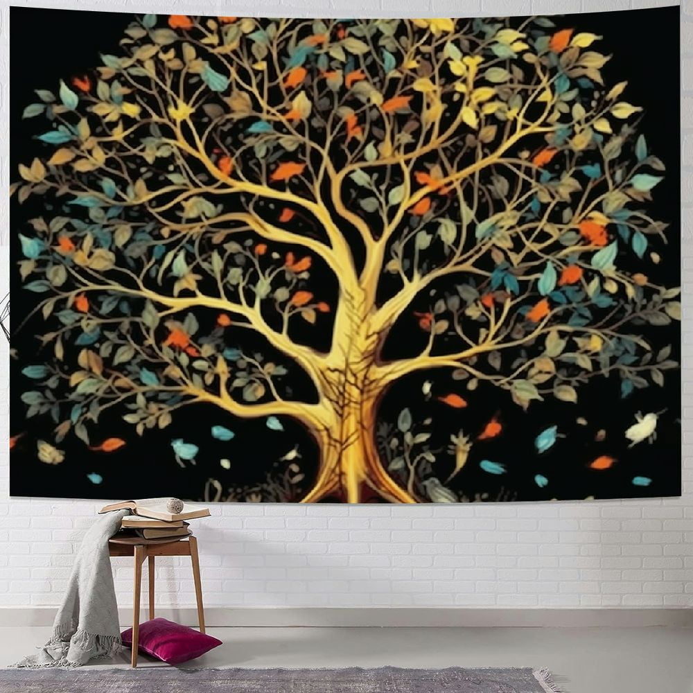 Shiartex Tree of Life Tapestry Retro Flower Leaves Tapestry Vintage ...