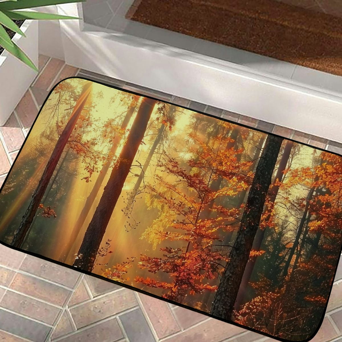 Shiartex Trees Leaves Sunlight Door Mats Non-Slip Entrance Mat for Home ...