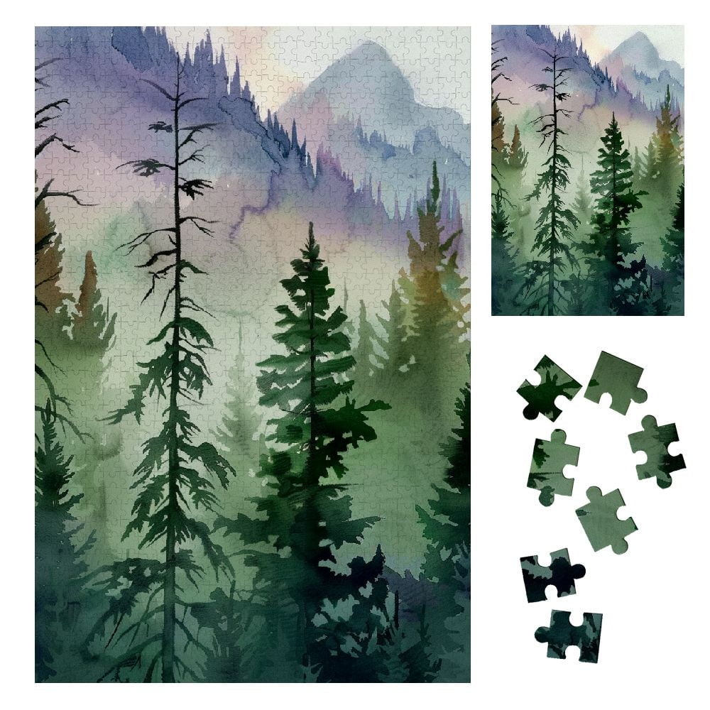Shiartex Trees Mountains Sky Wooden Jigsaw Puzzle for Family and ...