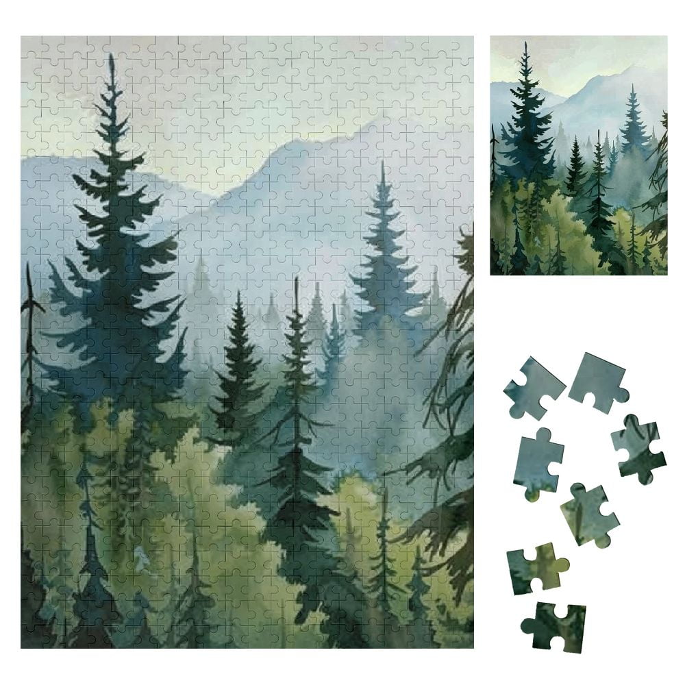 Shiartex Trees Mountains Wooden Jigsaw Puzzle for Family, Friends - Eco ...