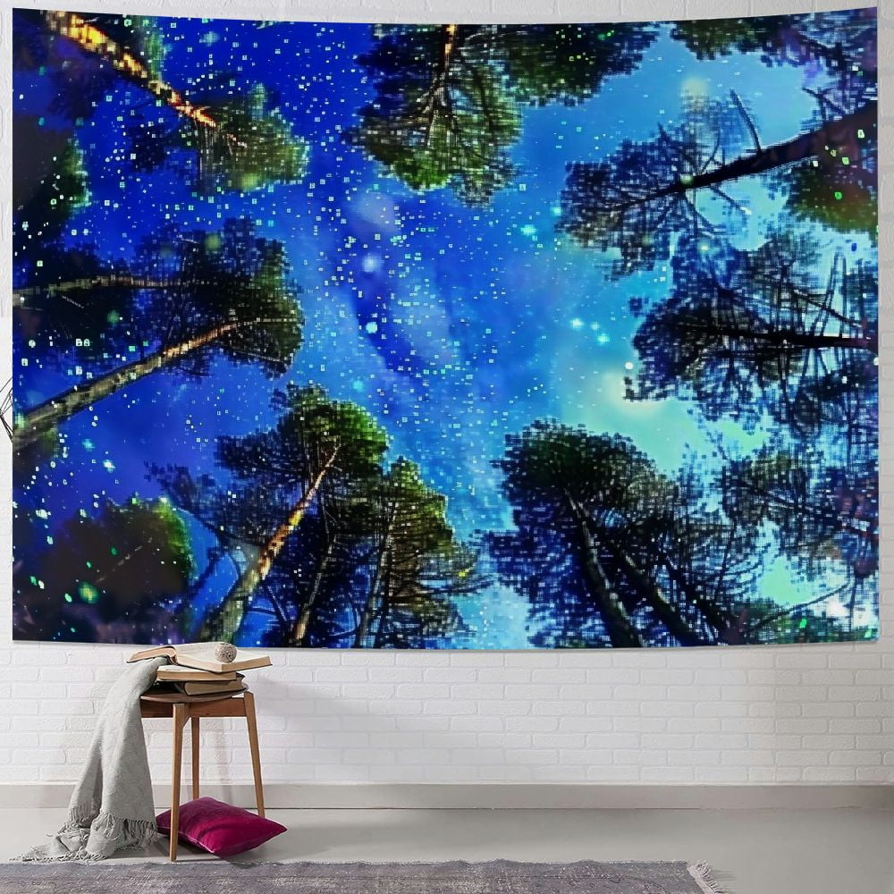 Shiartex Trippy Forest Tapestry Wall Hanging Aesthetic Psychedelic ...