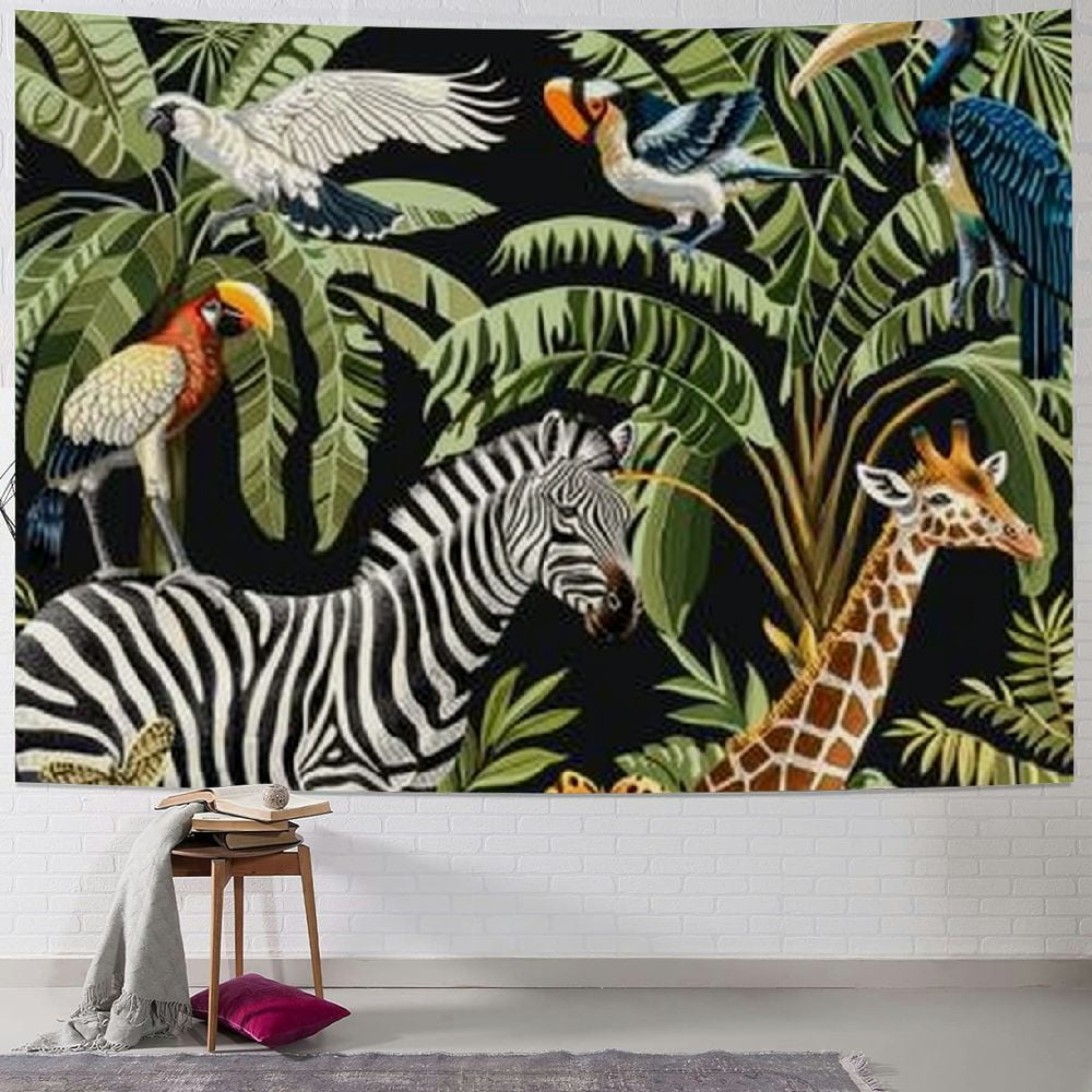 Shiartex Tropical Tapestries Wall Hanging Rainforest Backdrop Jungle ...