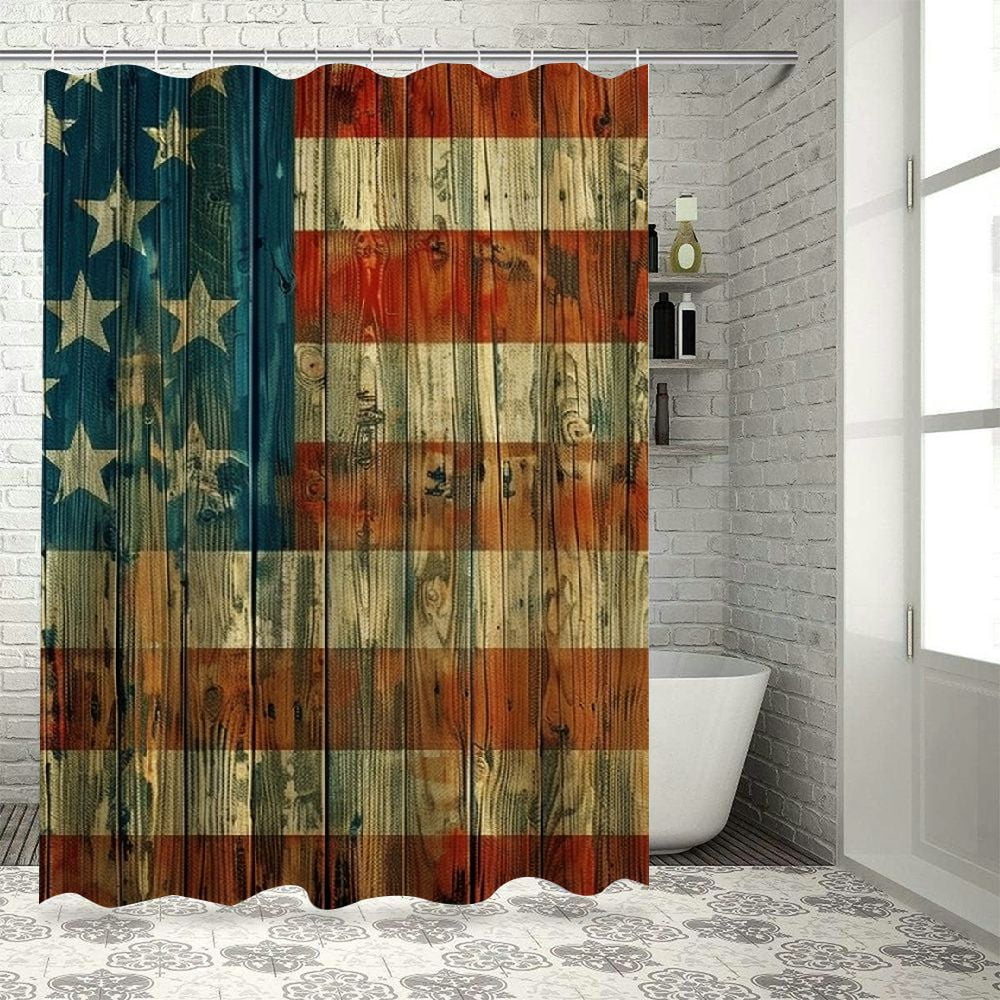 Shiartex USA Shower Curtain, Fourth of July Independence Day Painted ...