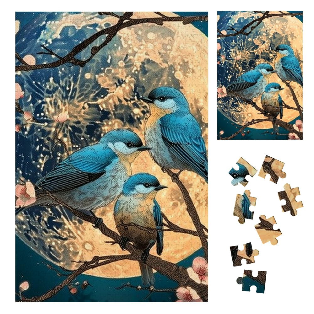 Shiartex Unique Wooden Jigsaw Puzzles - Hummingbird Flower, Colorful ...