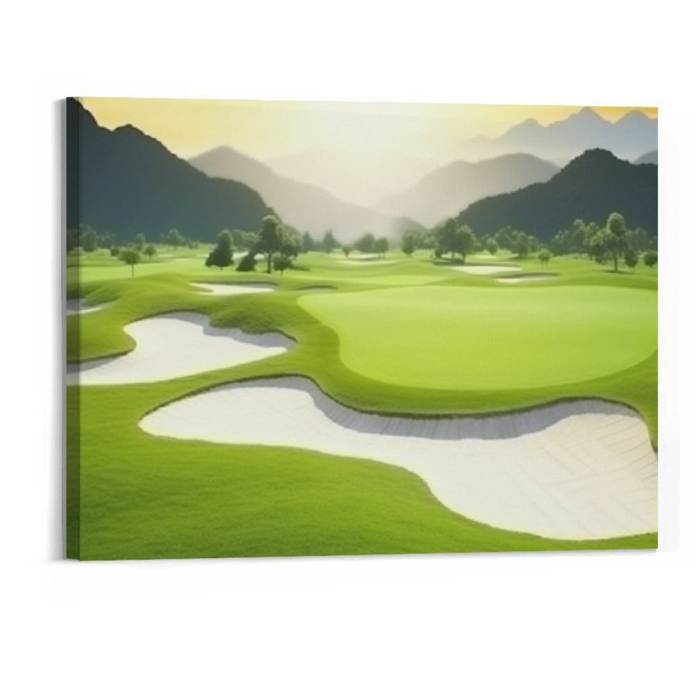 Shiartex Usa Golf Course Wall Art Club Gym Golf Canvas Wall Decor Green ...