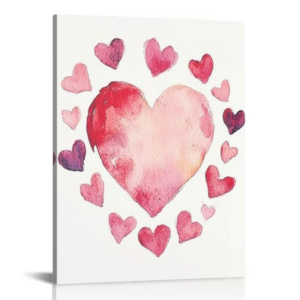 Shiartex Valentine's Day Wall Art Prints Pink Heart Love Posters Sweet ...