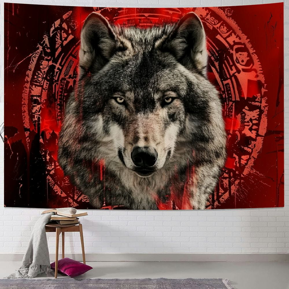 Shiartex Viking Wolf Tapestry, Wild Wolves Tapestry Wall Hanging, Norse ...