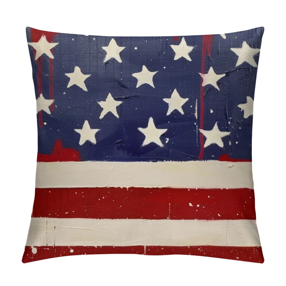 Shiartex Vintage American Flag Pillow Covers of July Patriotic ...