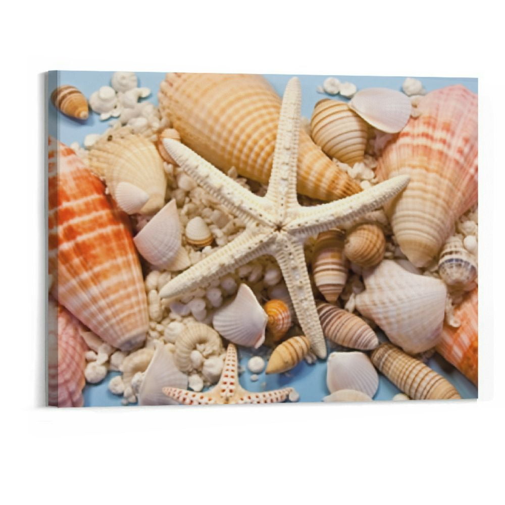 Shiartex Wall Art Canvas Home Art Decorations Abstract Seashell Pile ...
