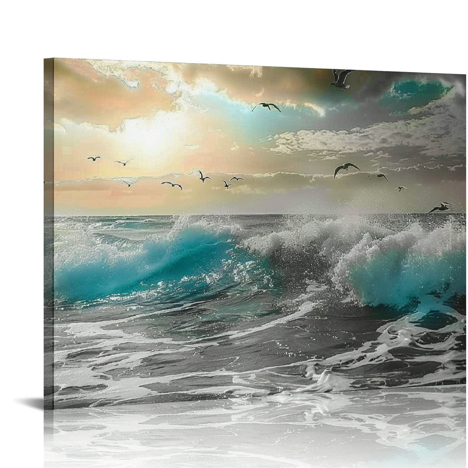 Shiartex Wall Art Canvas Ocean Decor Beach Theme Bedroom Large Sunset ...