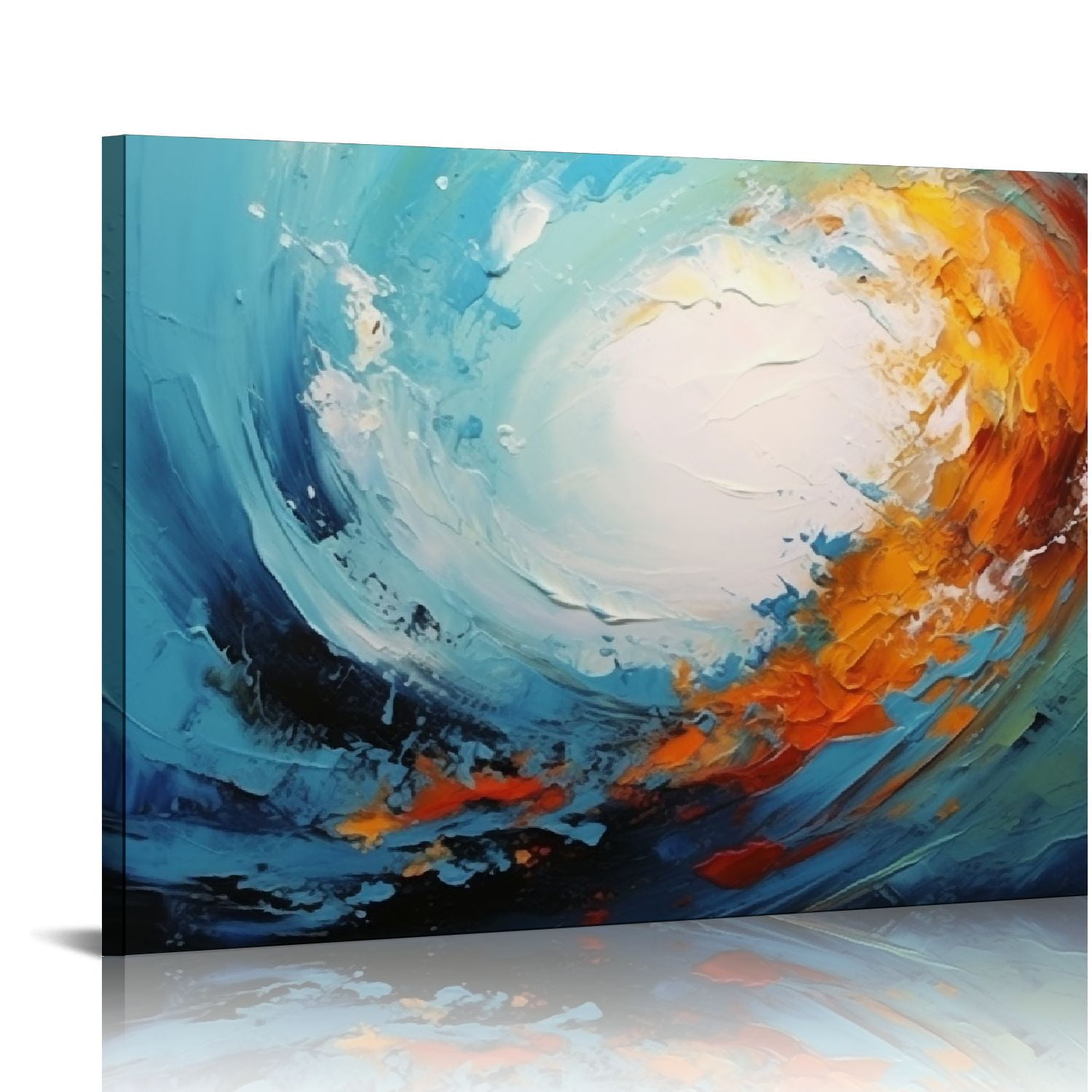 Shiartex Wall Art Framed Abstract Canvas Artwork Decor Modern Colorful ...