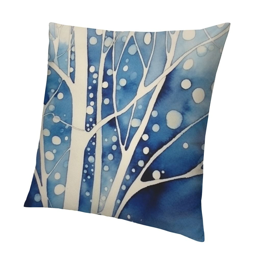 Shiartex Watercolor Abstract Blue Geometry Farmhouse Throw Pillow ...