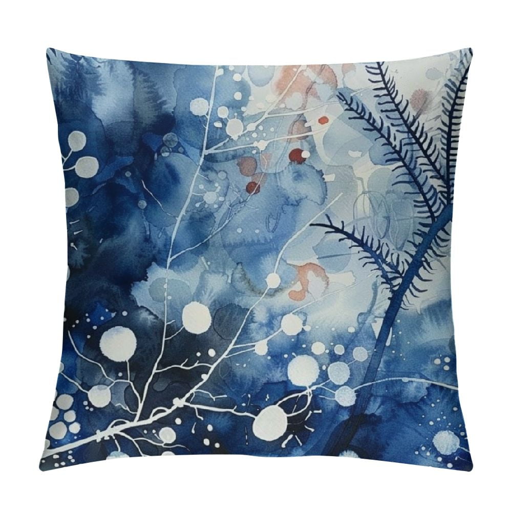 Shiartex Watercolor Abstract Blue Geometry Sofa Cushion Cover Modern ...
