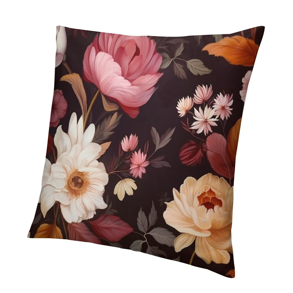 Shiartex Watercolor Floral Flowers，Pillow Cute Design Hidden Zipper ...
