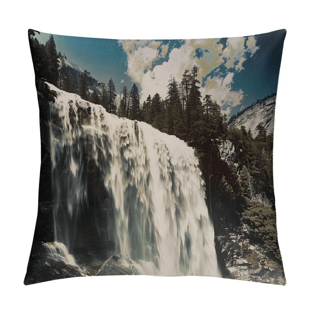 Shiartex Waterfall Forest Sky Pillow Covers Summer Nautical Aesthetic ...