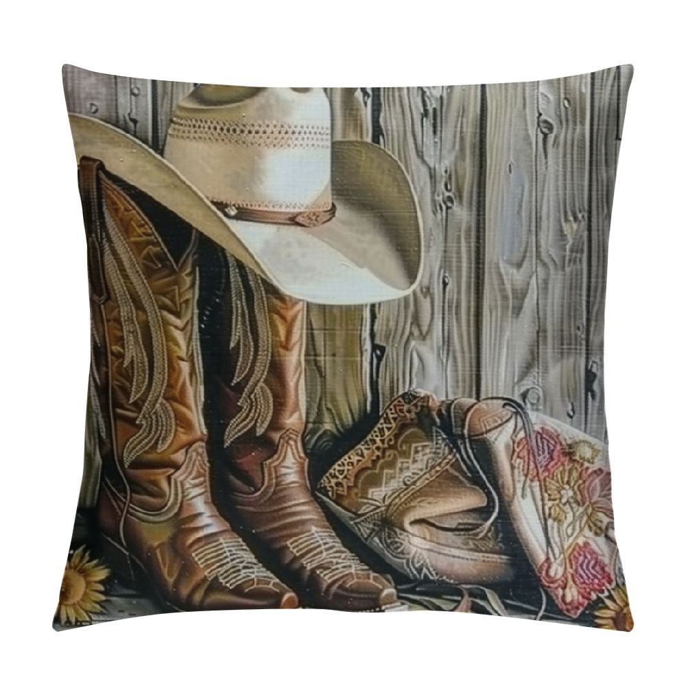 Shiartex Western Cowboy Boots Pillow Cover,Decorative Couch Pillow ...